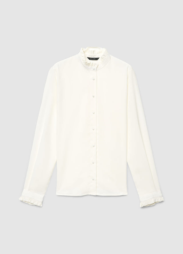Camicia con colletto coreana e volant – Calliope