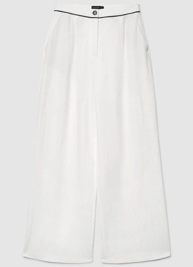 Pantaloni palazzo con pinces e piping – Calliope