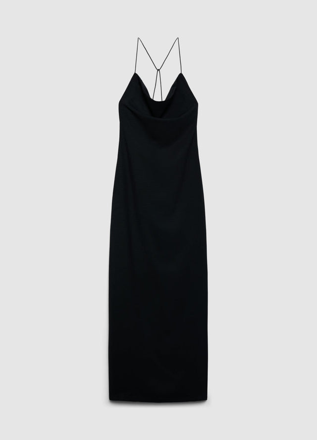 Vestito lungo scollato con spalline incrociate – Calliope