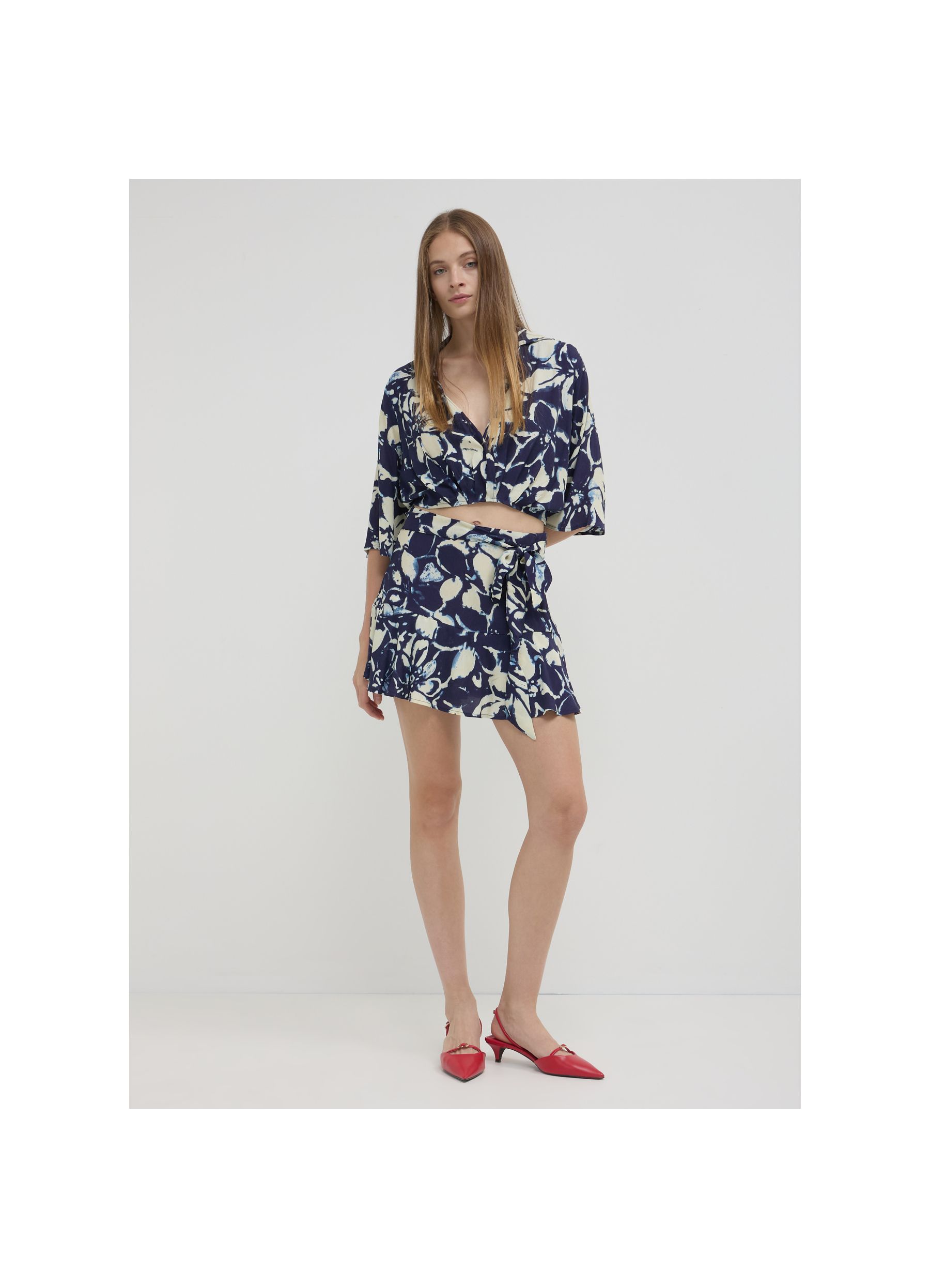 Πουκάμισο με διασταυρούμενο σχέδιο var midnight blue | Calliope