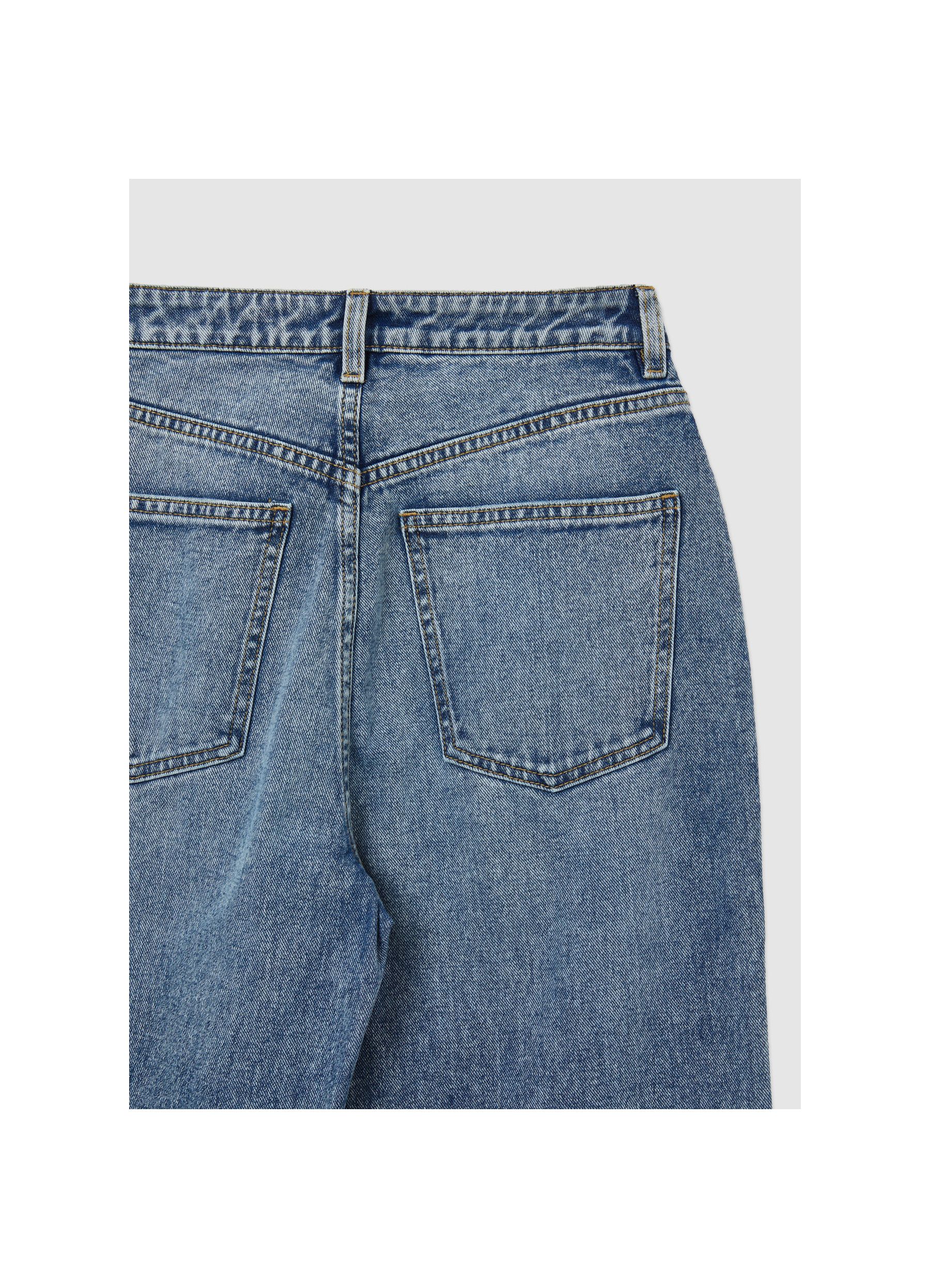 Τζιν με ίσια γραμμή και ρεβέρ Σκούρο τζιν μπλε | Calliope