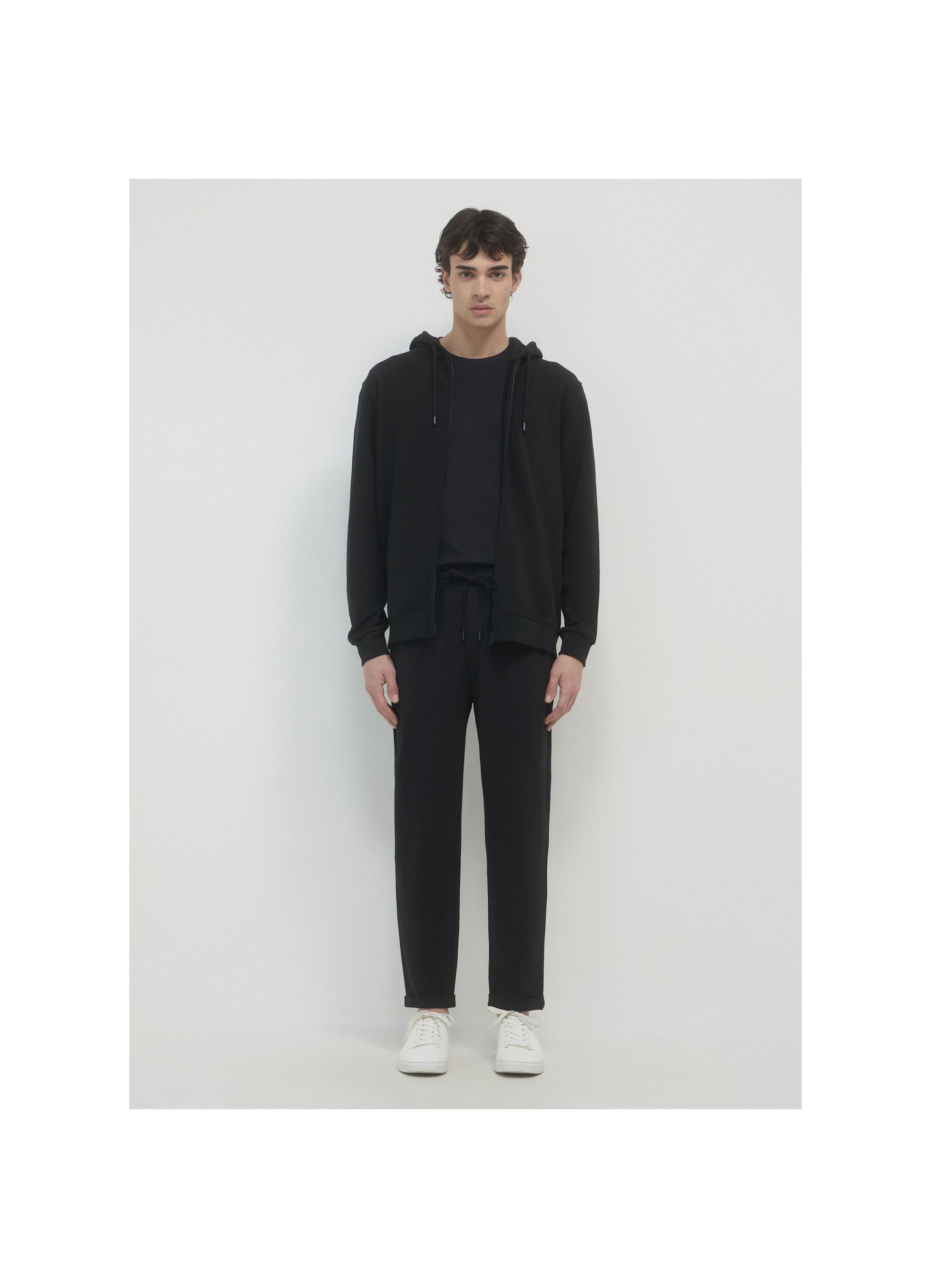 Gym trousers in piqué fabric black | Calliope