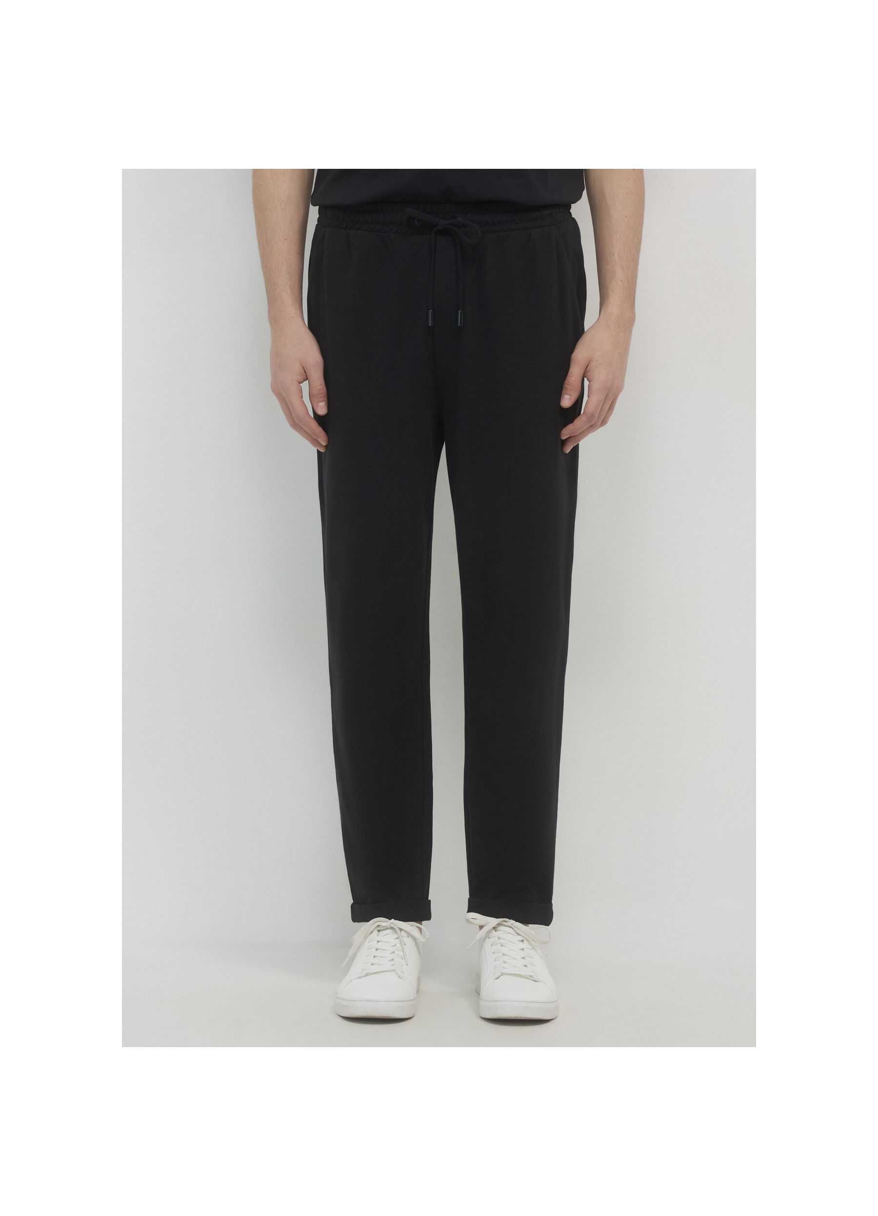 Gym trousers in piqué fabric black | Calliope