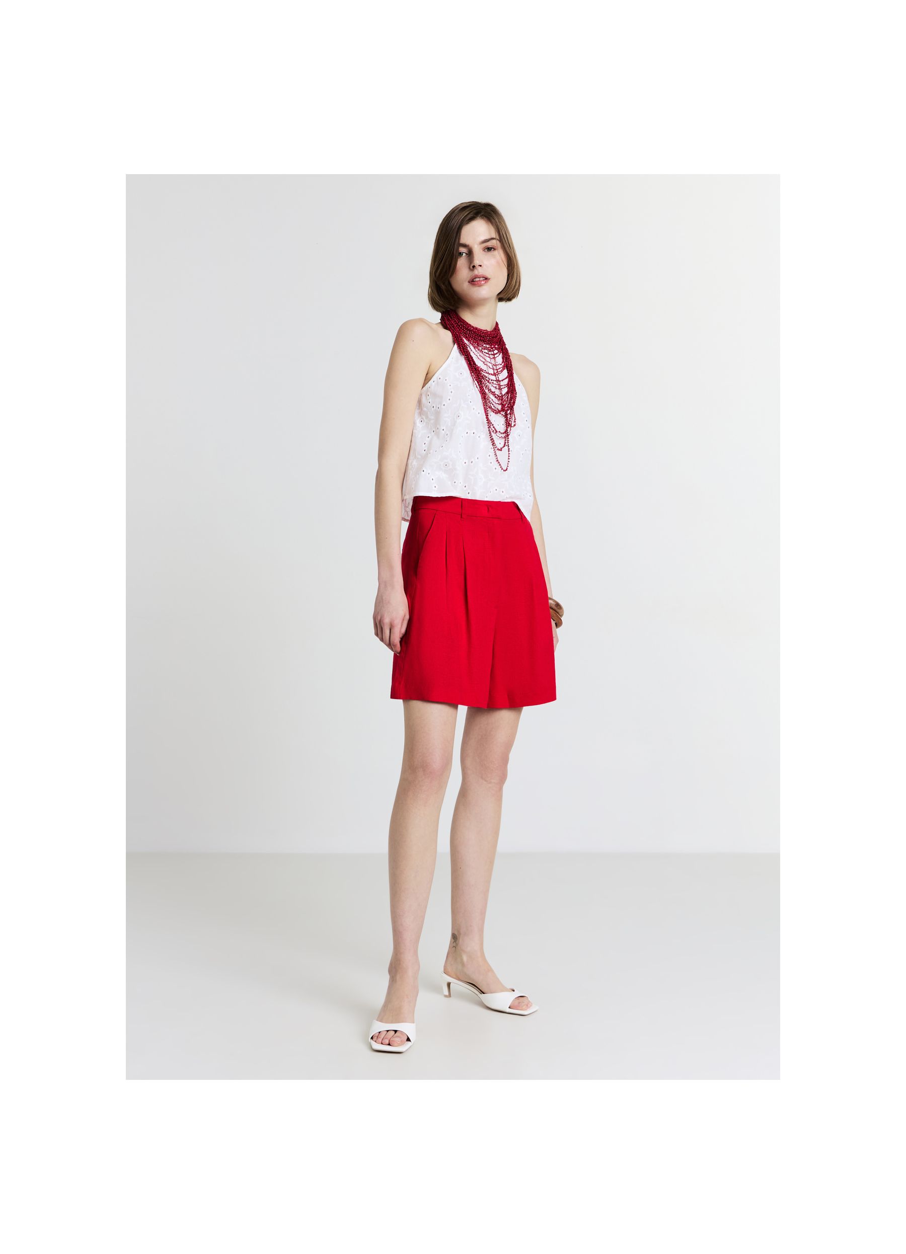 Plain Bermuda shorts red | Calliope