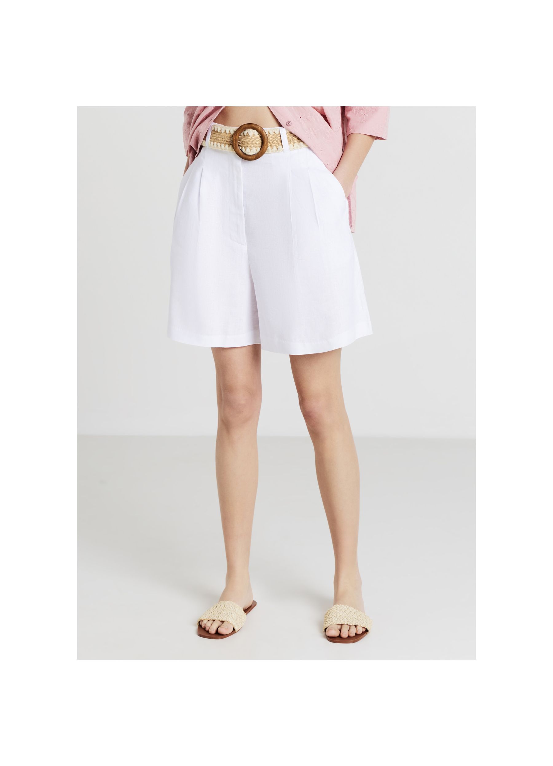 Plain Bermuda shorts optical white | Calliope