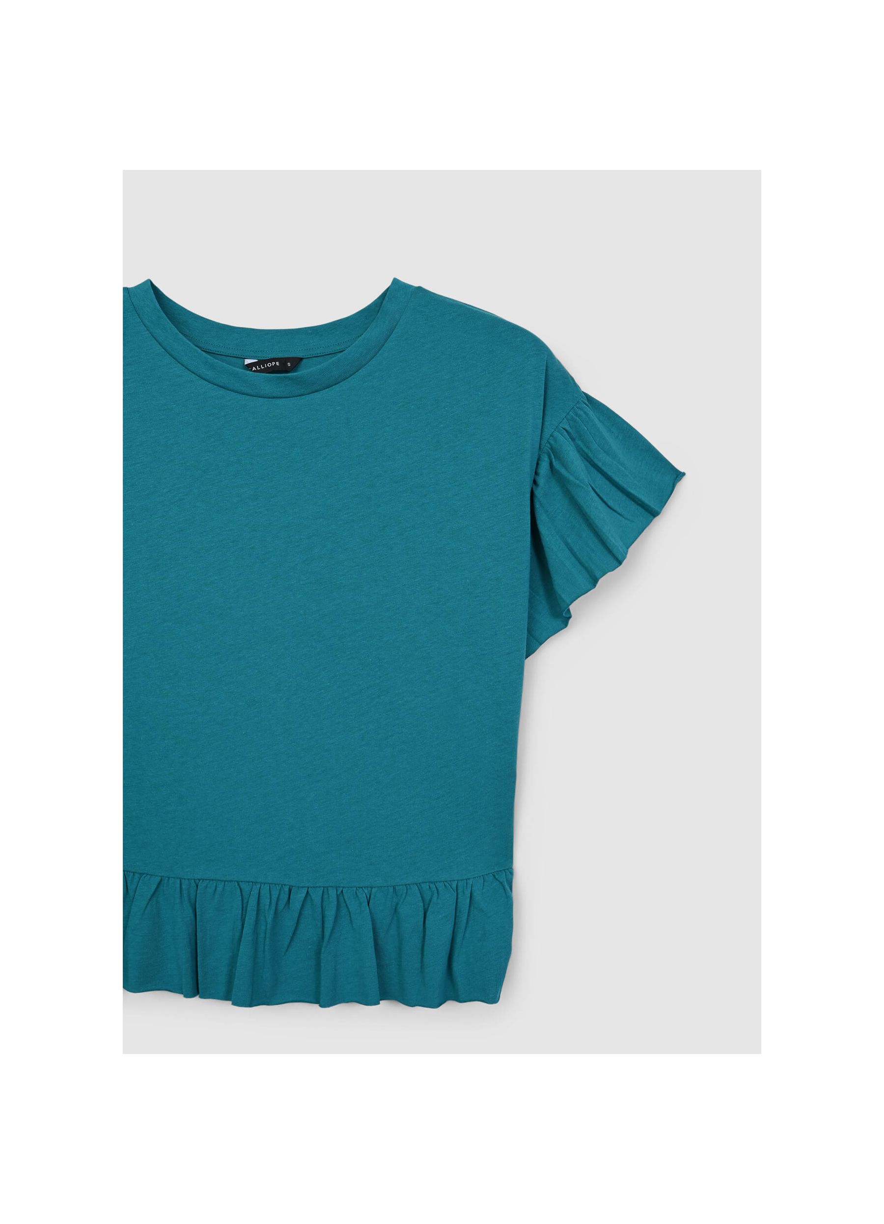 T-shirts with ruffles green petrol | Calliope