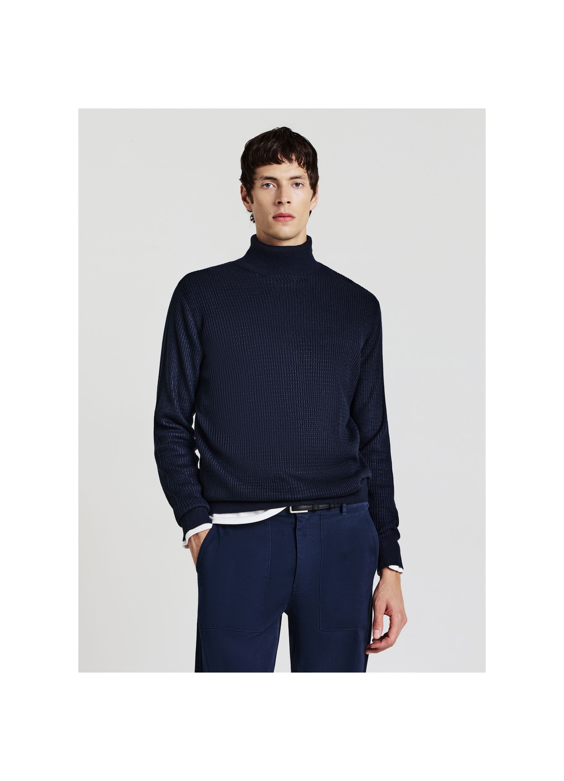 Rollkragenpullover mit Waffelstruktur blu calliope | Calliope