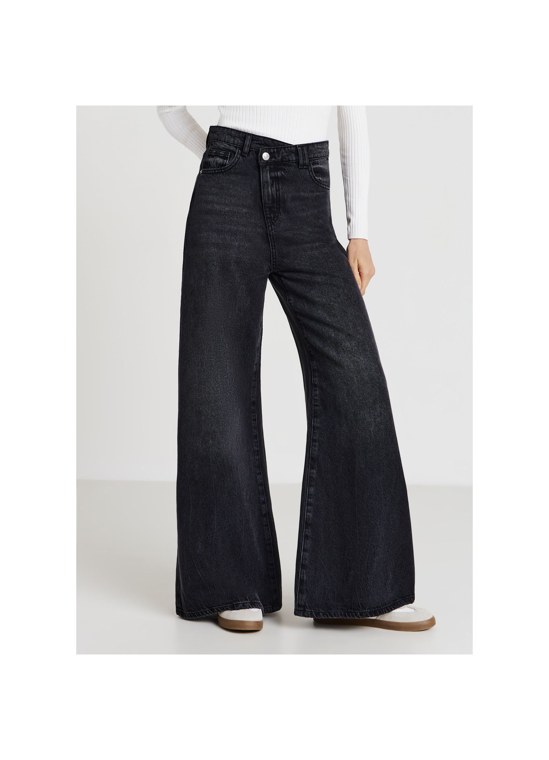 Wide leg jeans denim black | Calliope