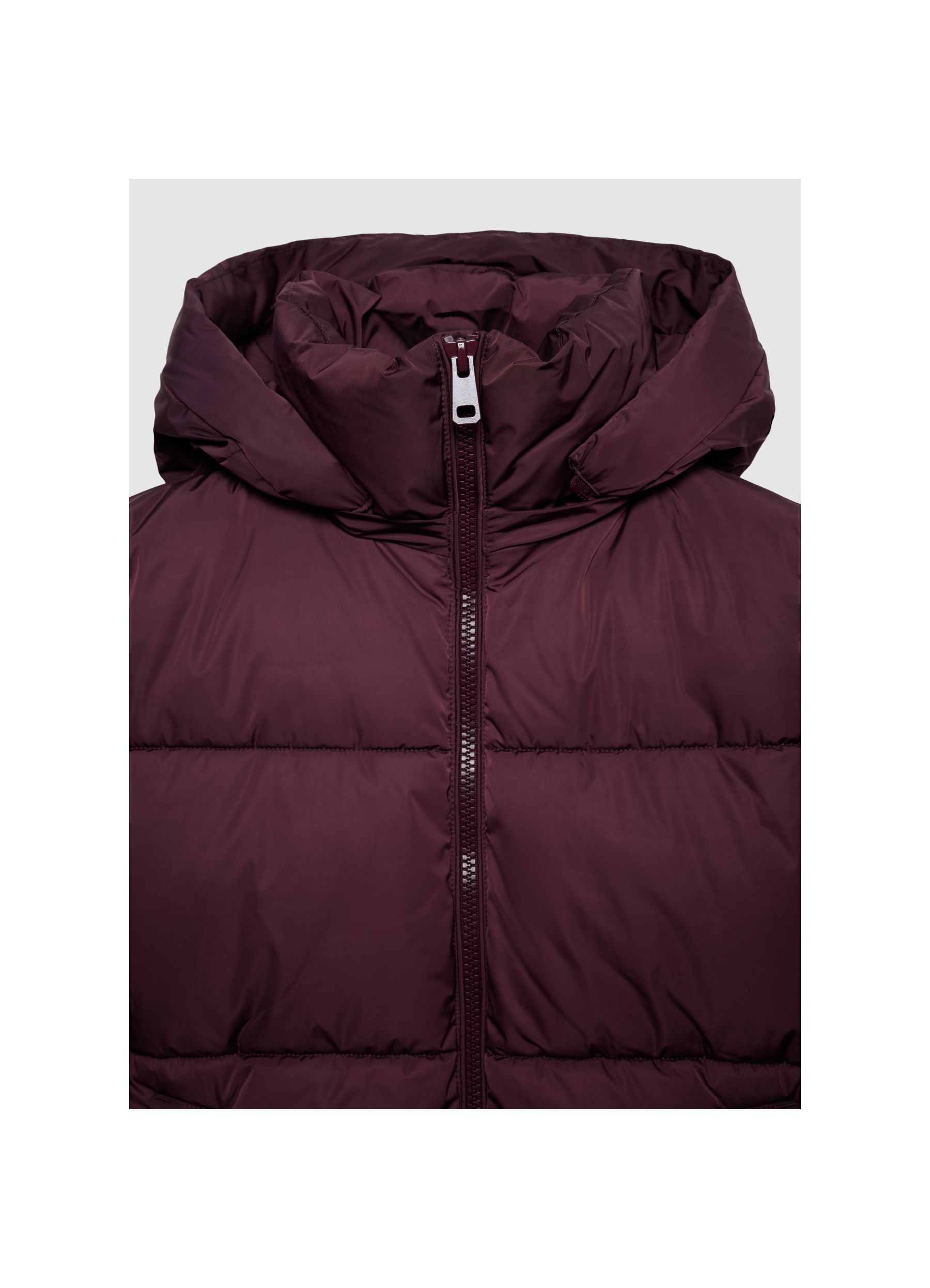 Wattierter Mantel mit Kapuze bordeaux | Calliope