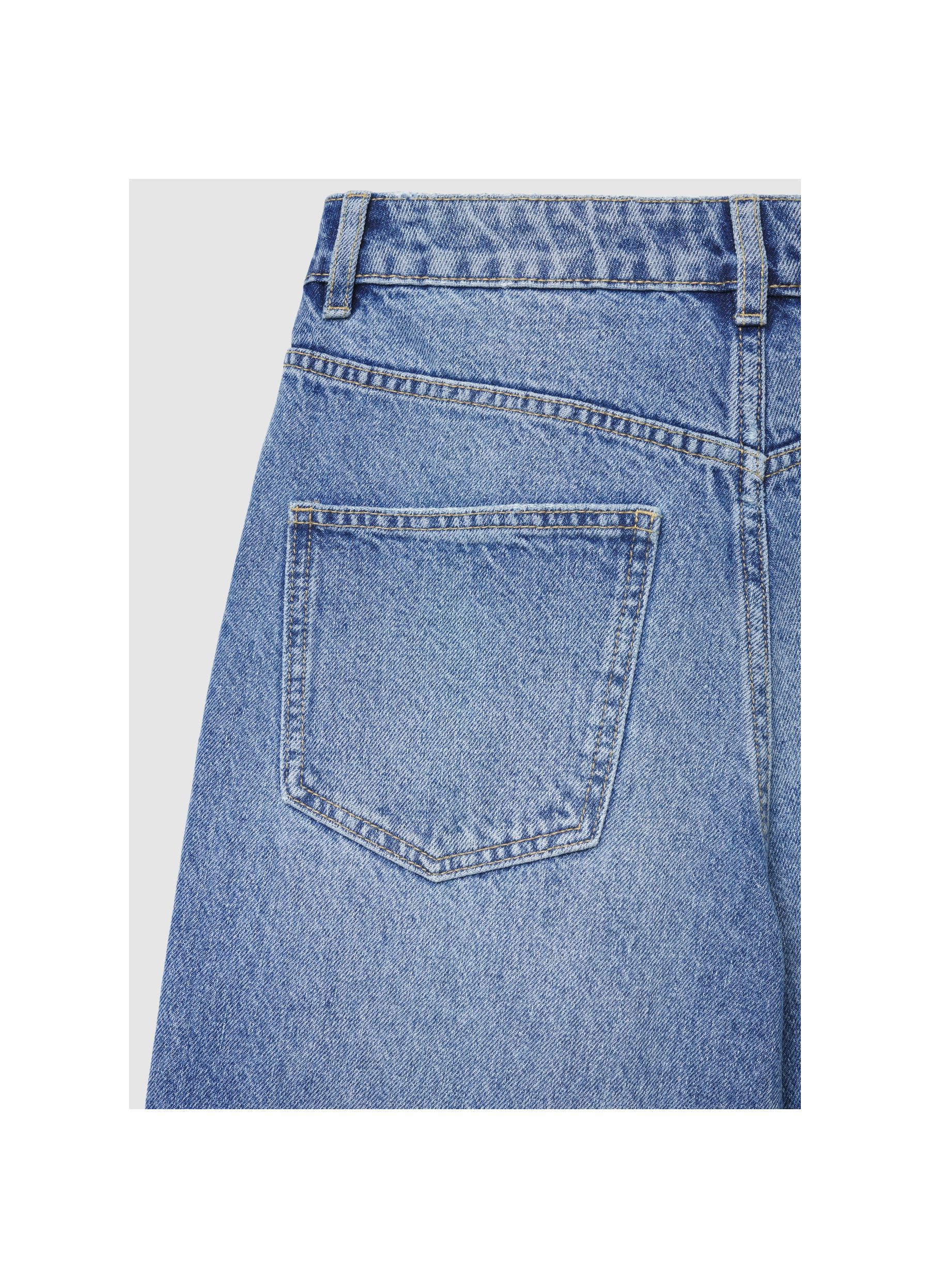 High-waisted wide-leg jeans middle blue denim | Calliope