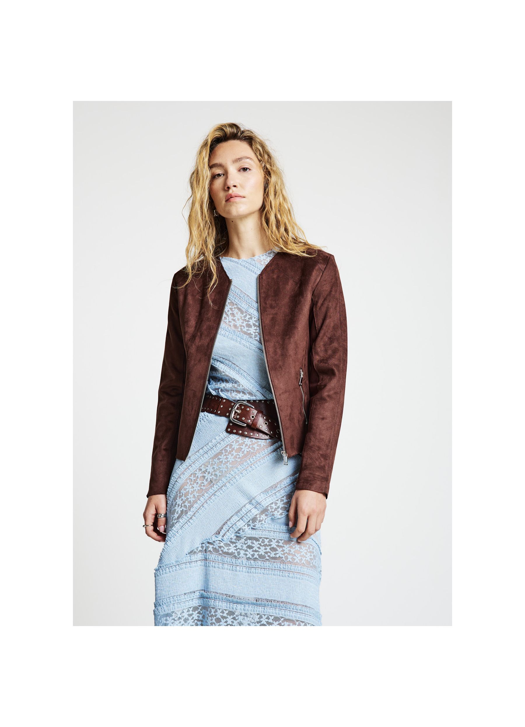 Suede-effect jacket caramel | Calliope