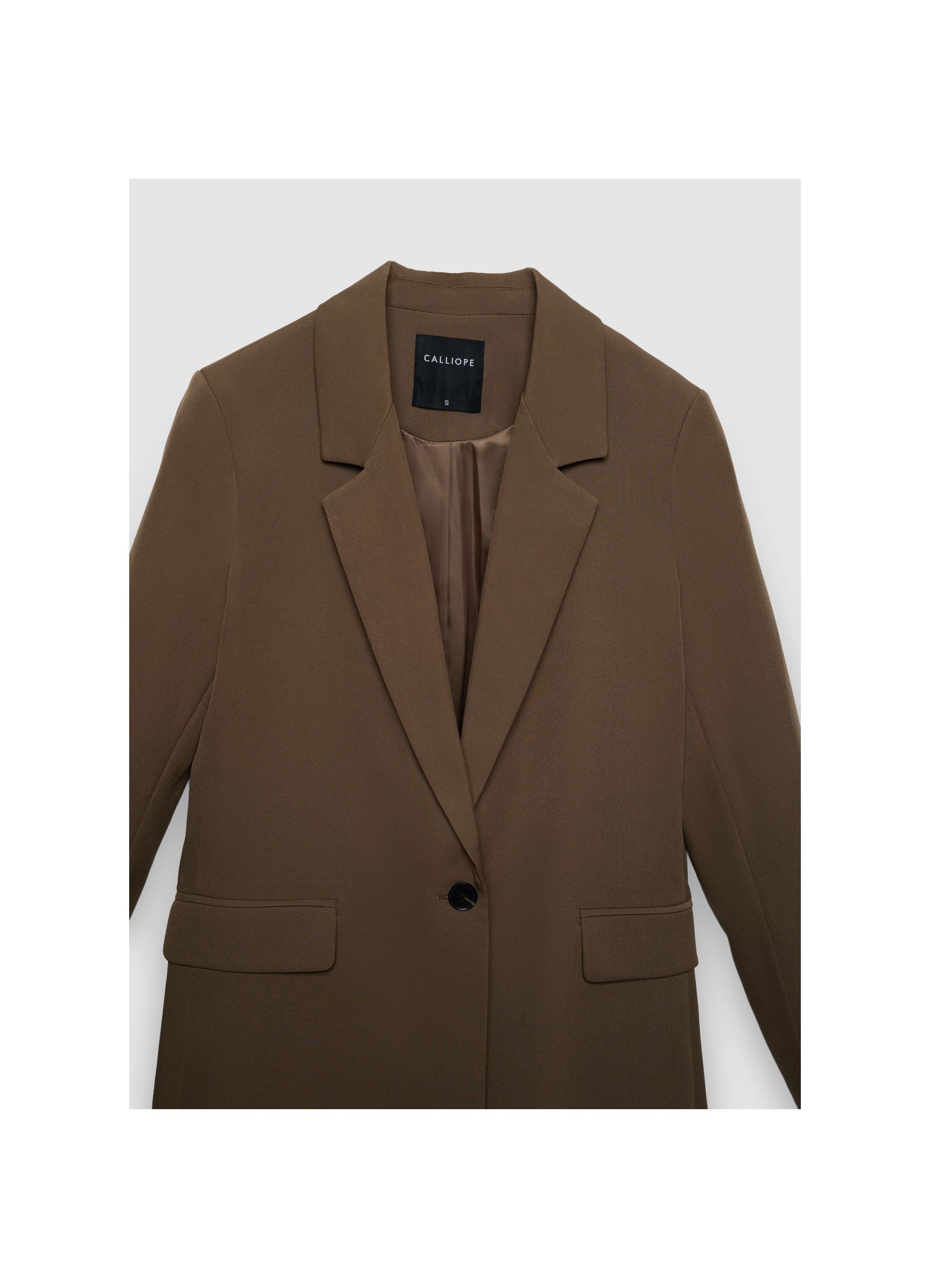 Single-breasted jacket with one button mud dark | Calliope