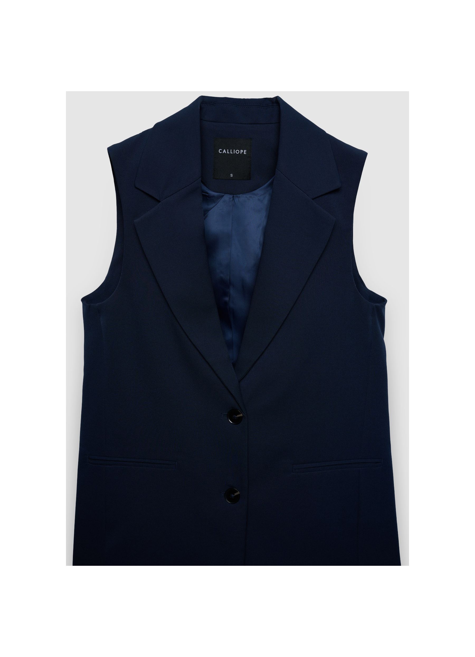 Дълъг едноредов елек Син | Calliope