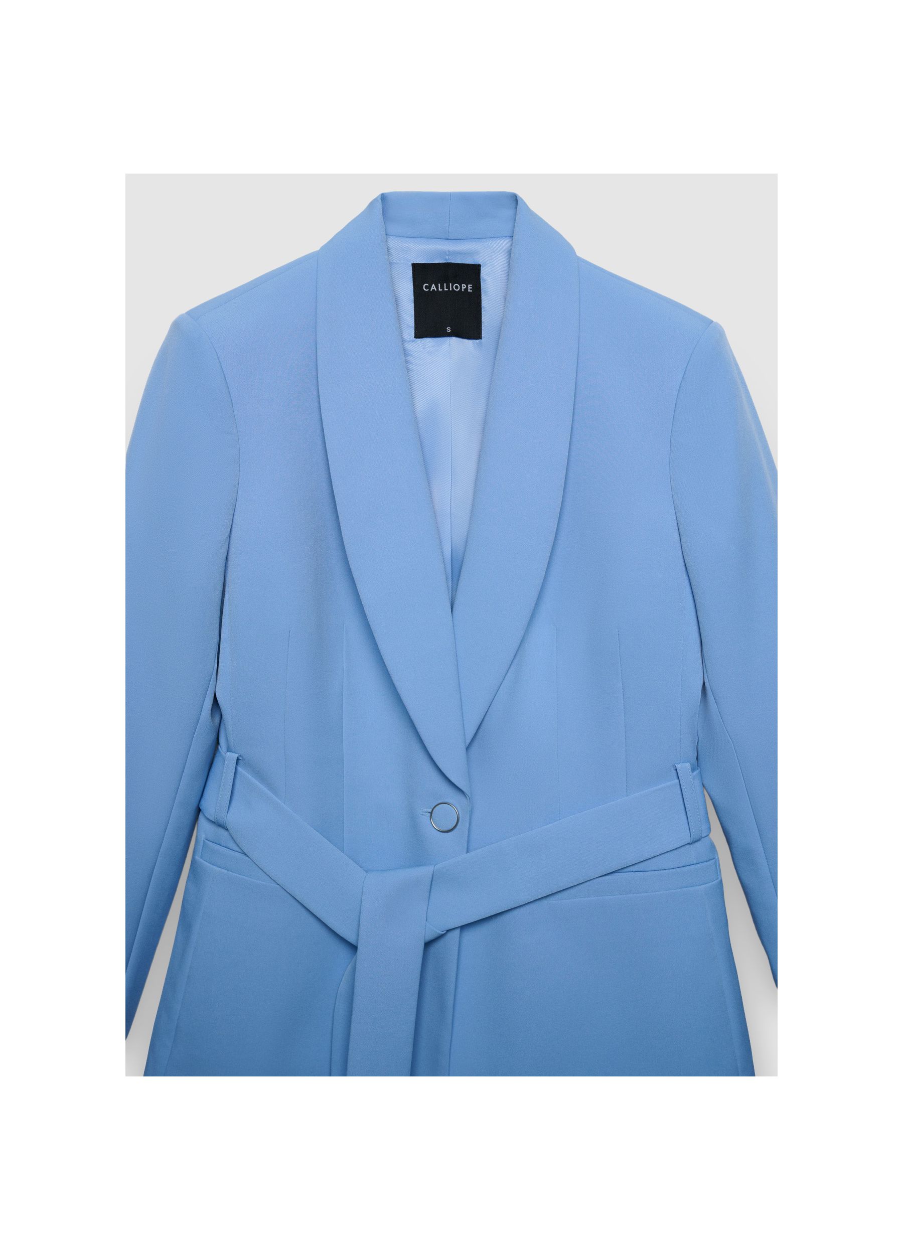 Single-breasted jacket with sash sky-blue | Calliope