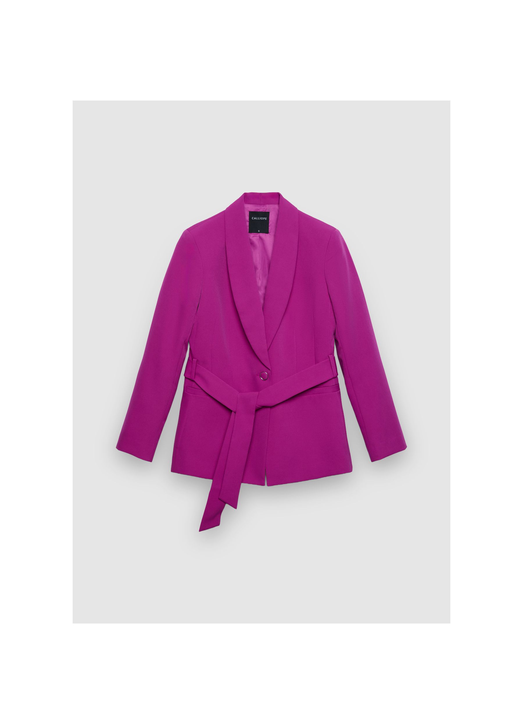 Single-breasted jacket with sash belt cyclamen | Calliope