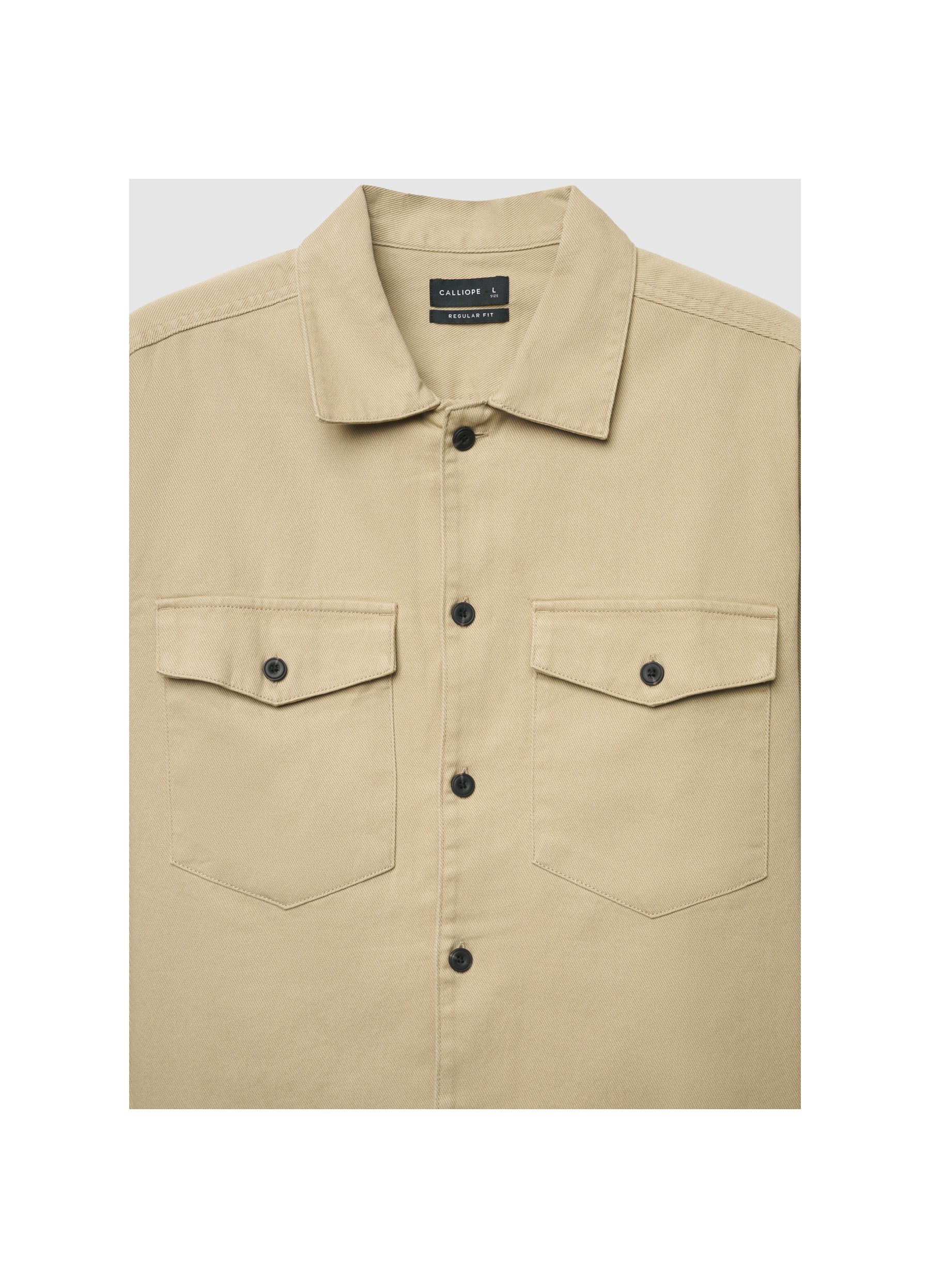 Plain-coloured worker shirt beige | Calliope