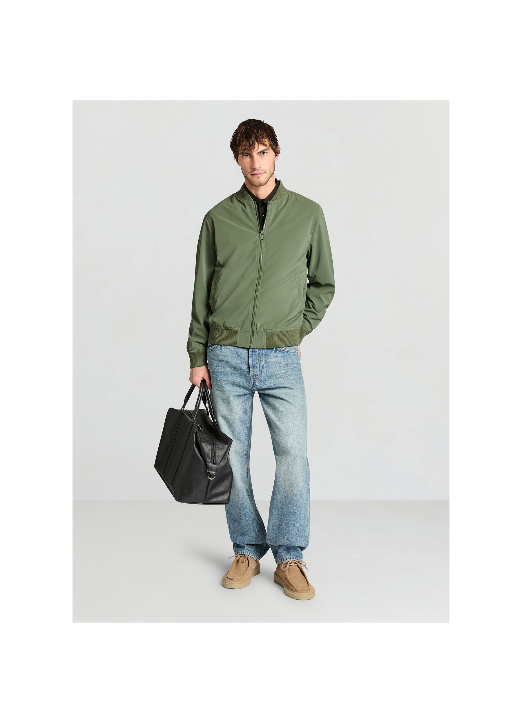 Bomber con zip verde militare | Calliope