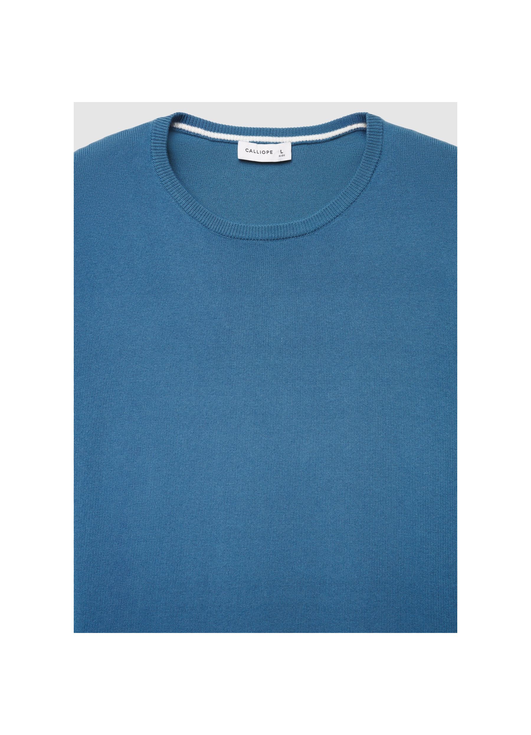 Plain crew neck sweater avio | Calliope