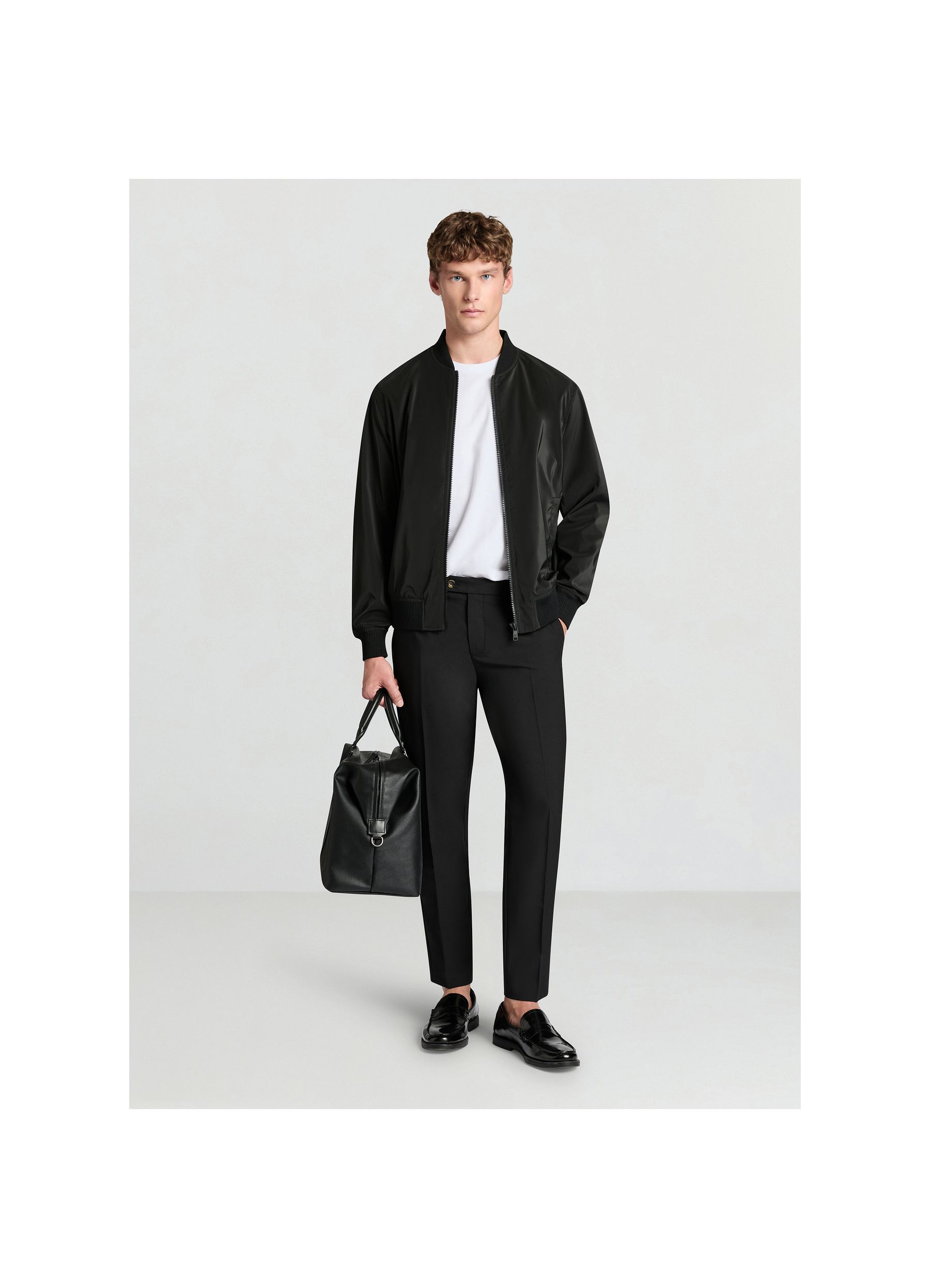 Solid colour T-shirt with textured fabric optical white | Calliope