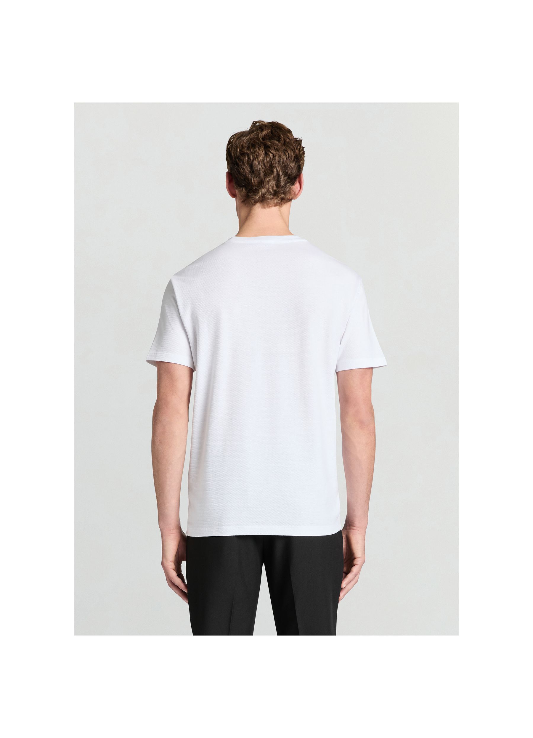 Solid colour T-shirt with textured fabric optical white | Calliope