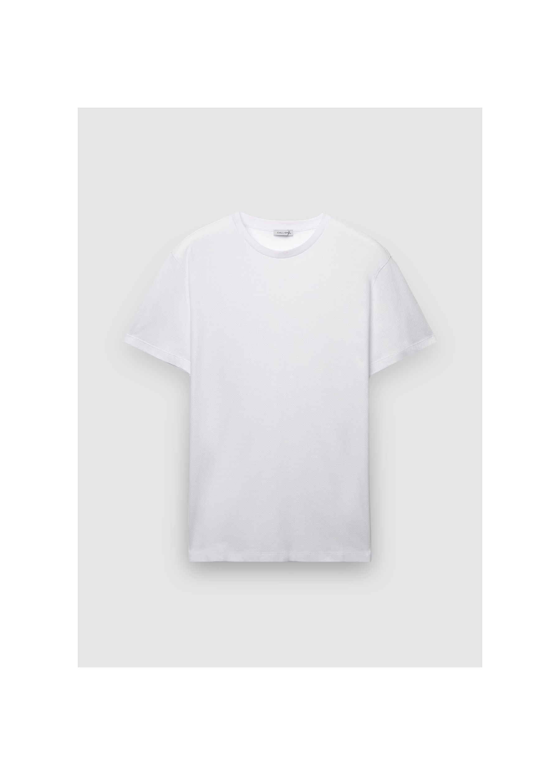 Solid colour T-shirt with textured fabric optical white | Calliope