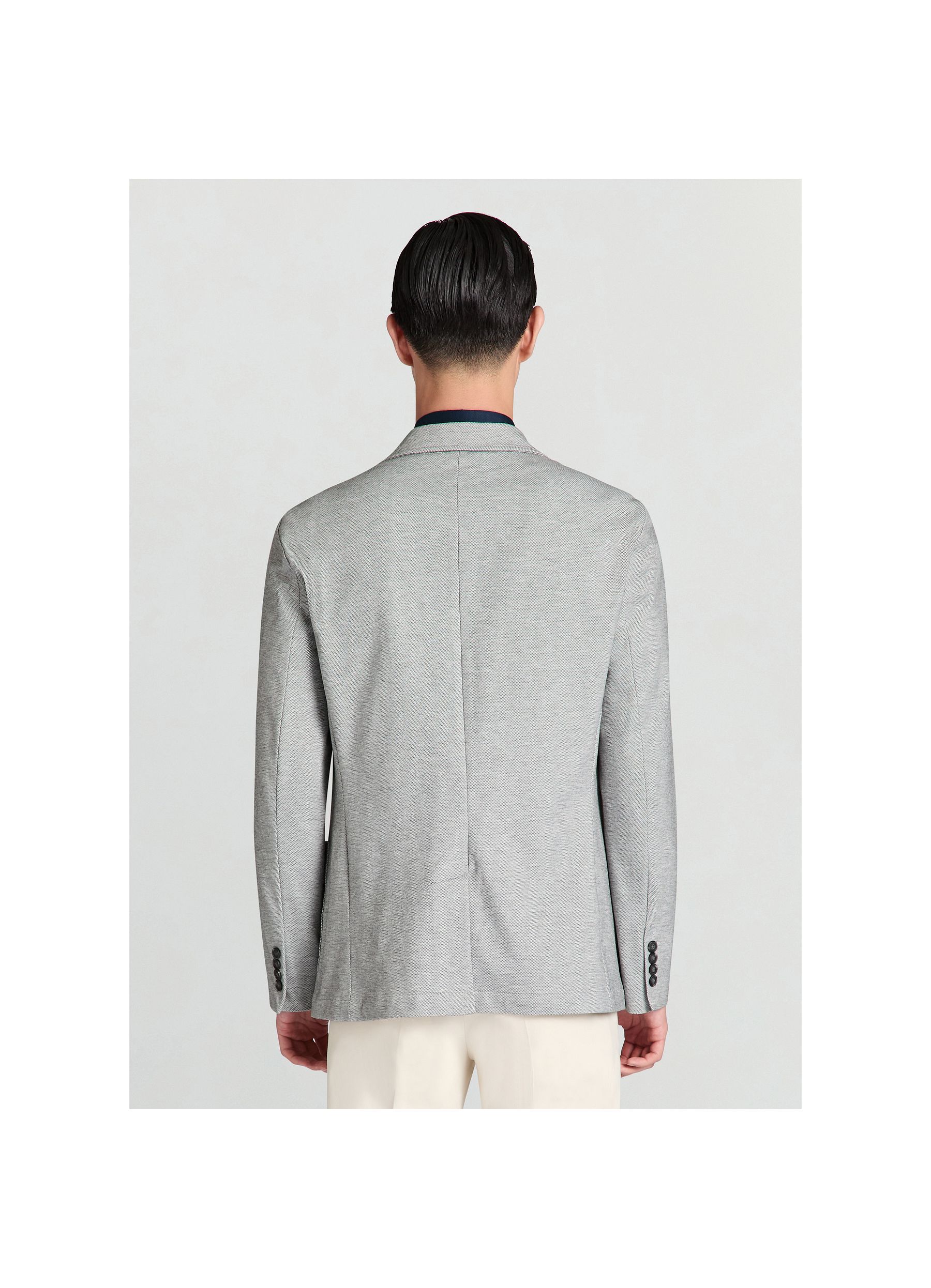 Piqué fabric jacket light grey melange | Calliope