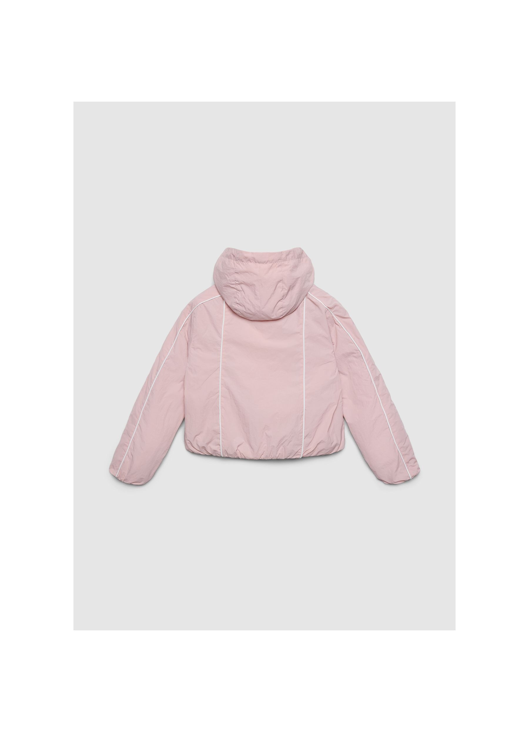 Giacca antivento con cappuccio e zip rosa | Calliope