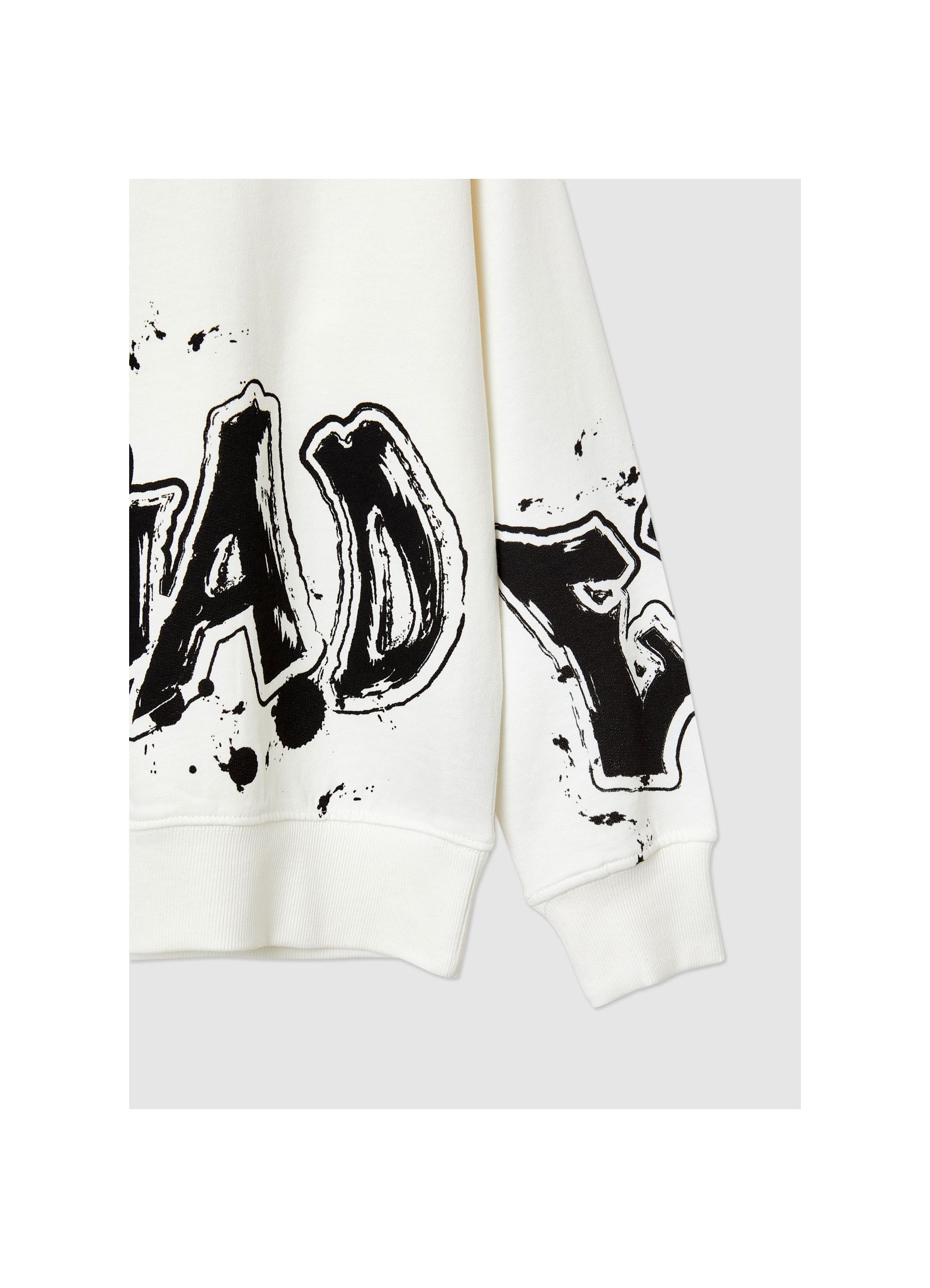 Oversized hoodie with hood and lettering white wool | Calliope