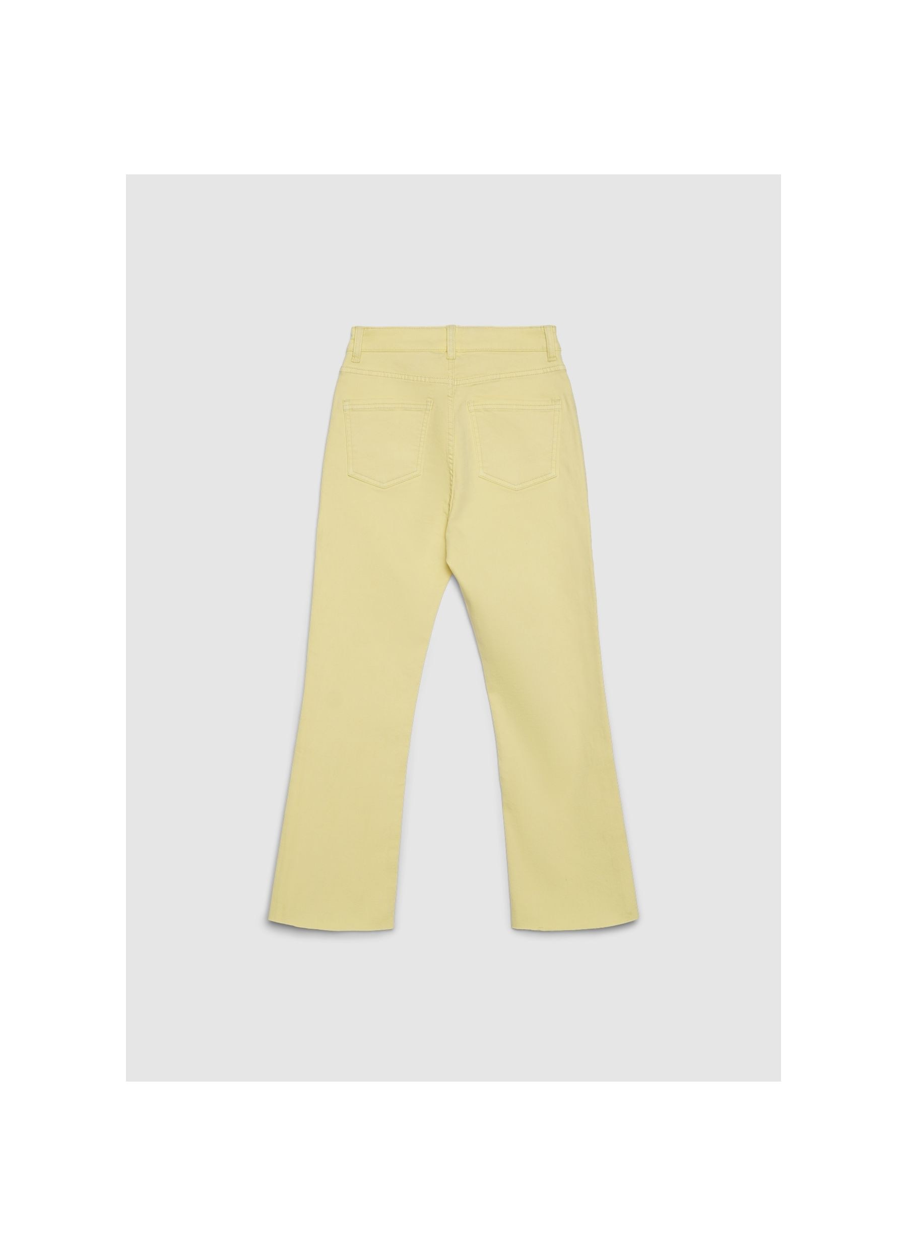 Solid colour cropped flare jeans yellow lemon | Calliope