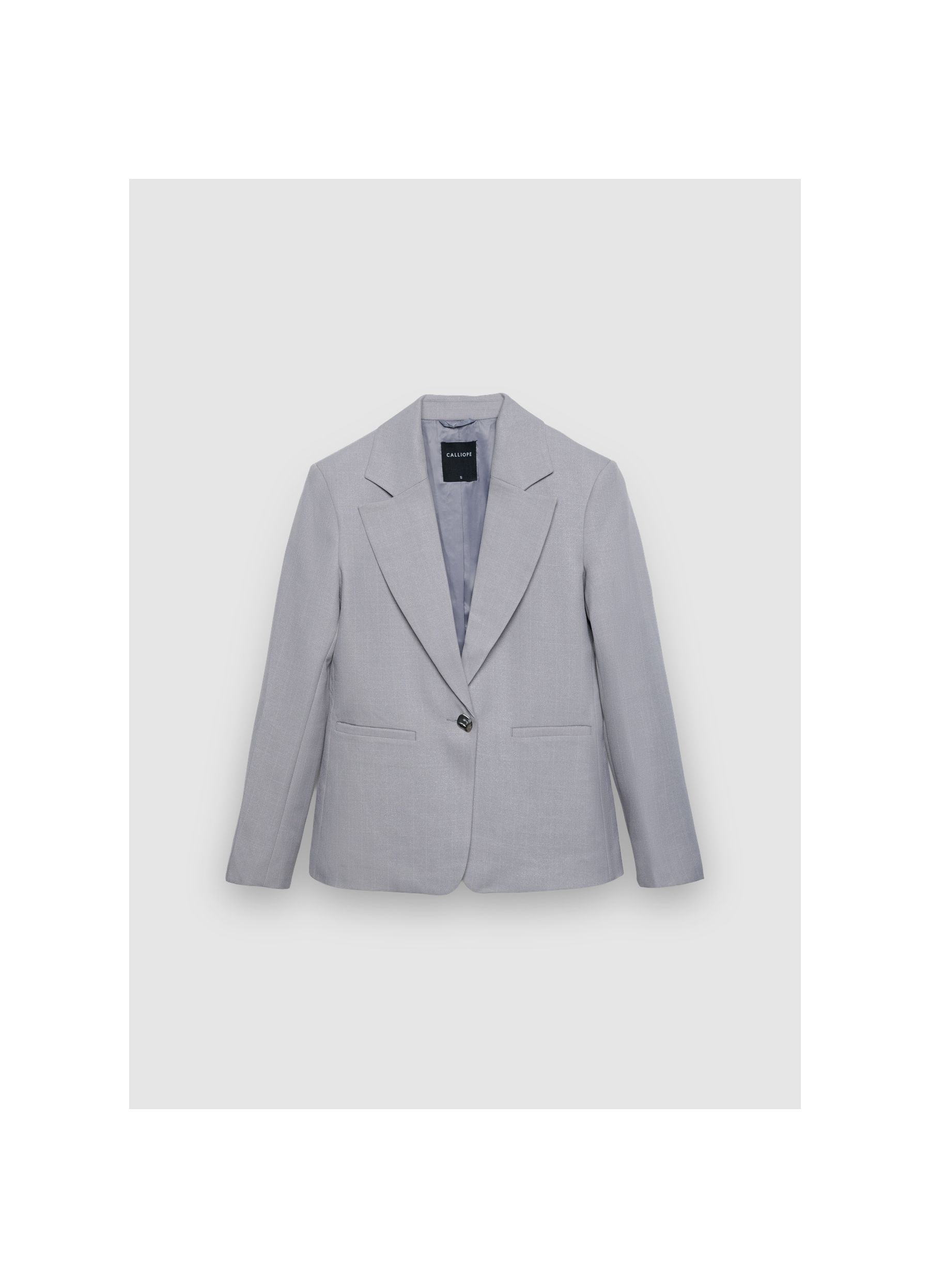 Single-breasted laminated pinstripe jacket var silver | Calliope
