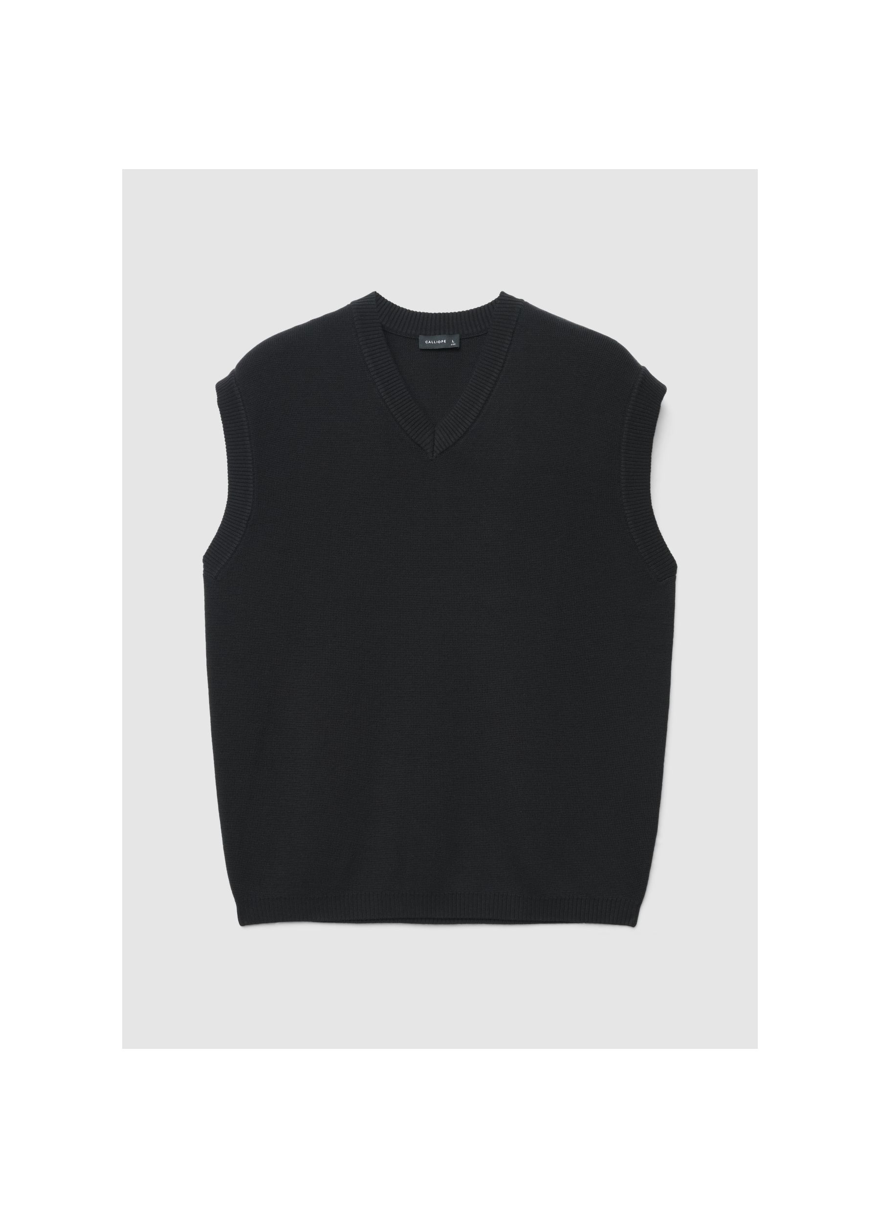 Knitted vest black ultrablack | Calliope