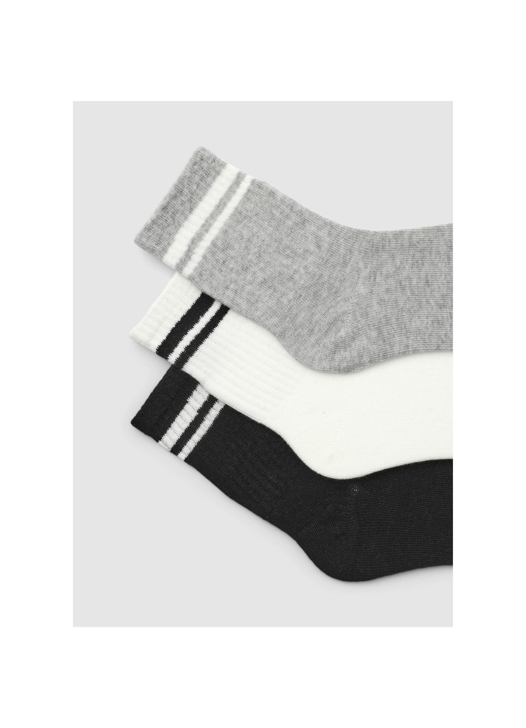 Пакет с 3 чифта чорапи с райета Черно ultrablack | Calliope