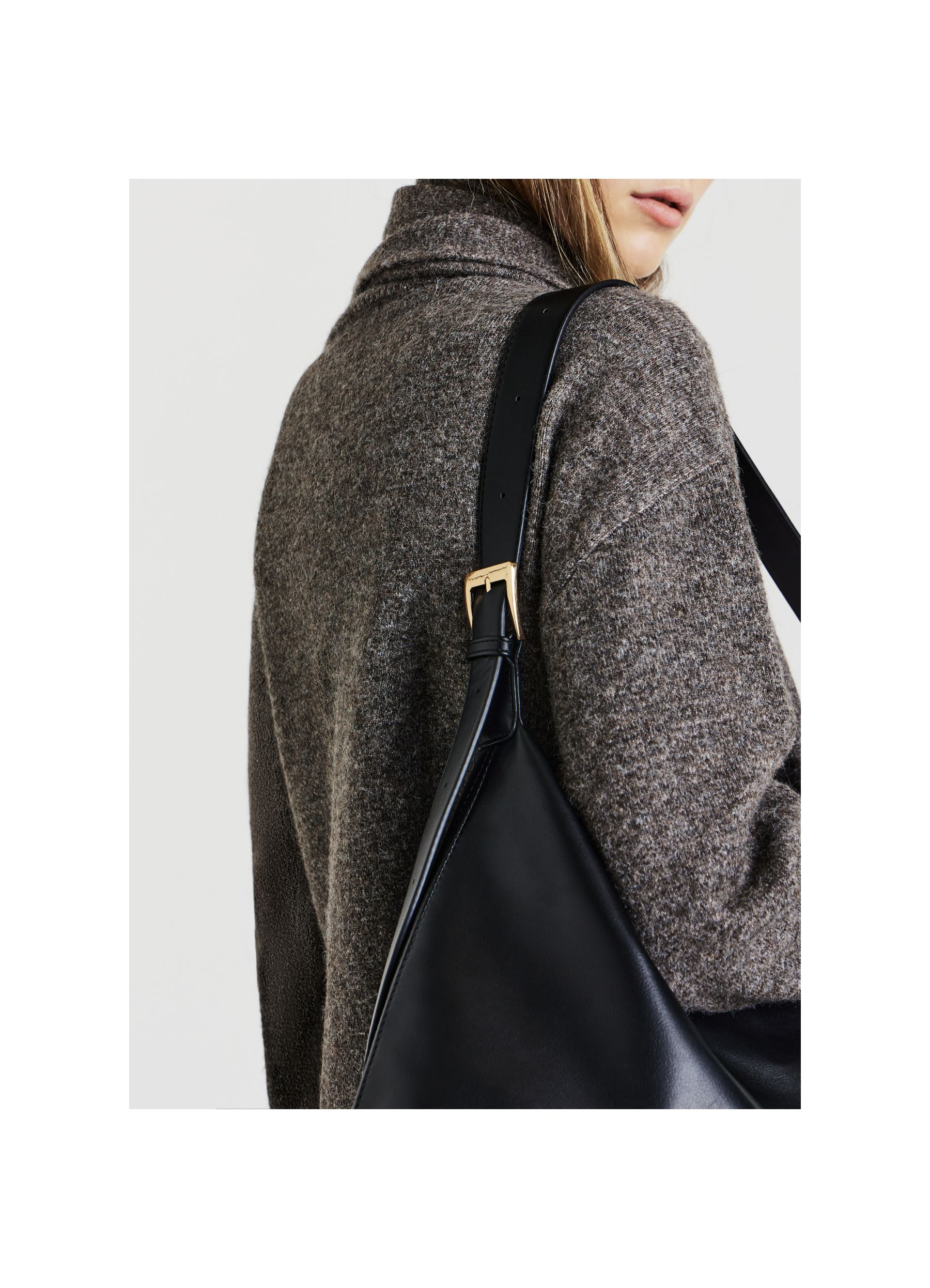 Torba na ramię imitująca skórę ultrablack | Calliope