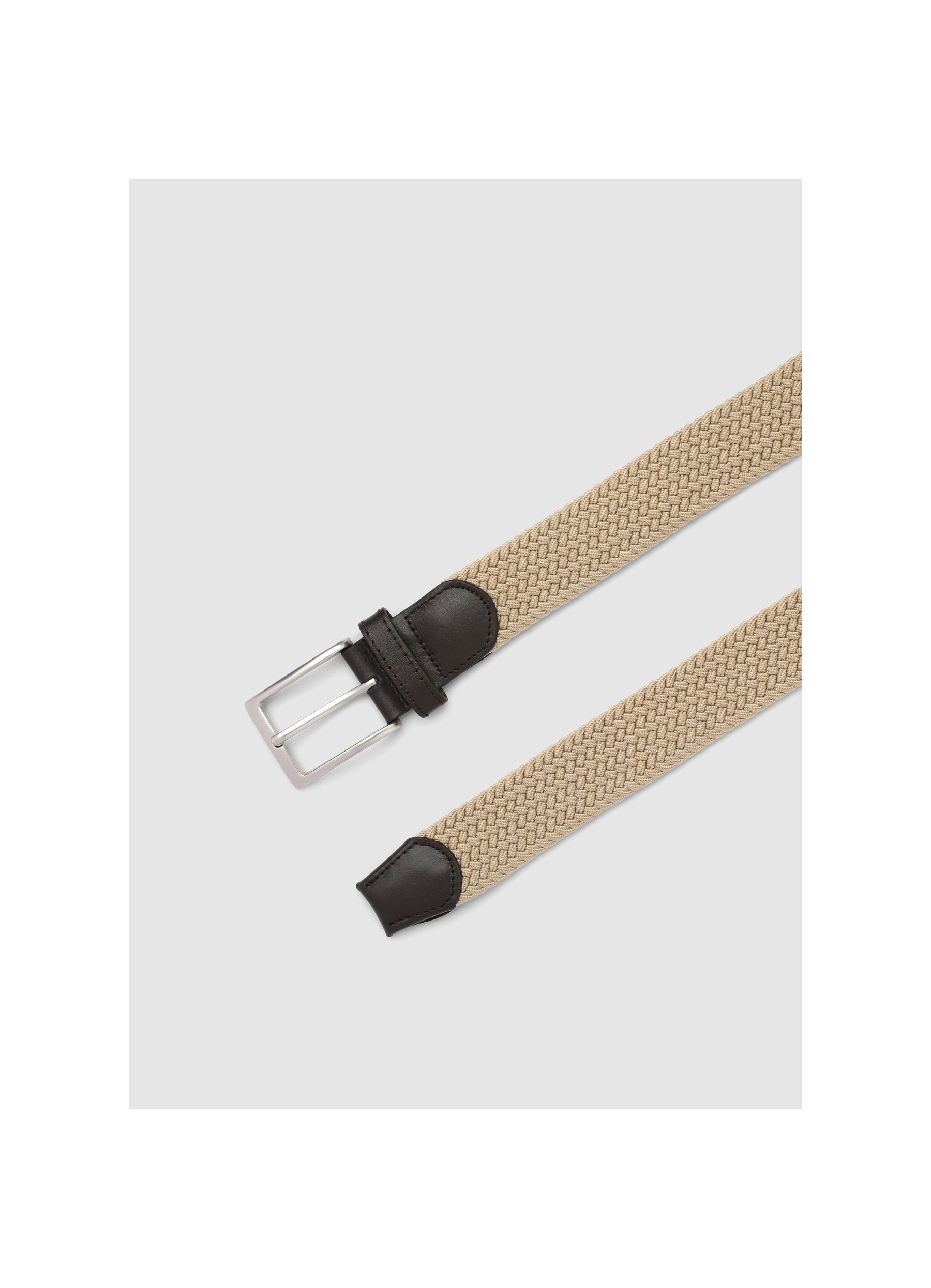 Woven belt with buckle beige | Calliope