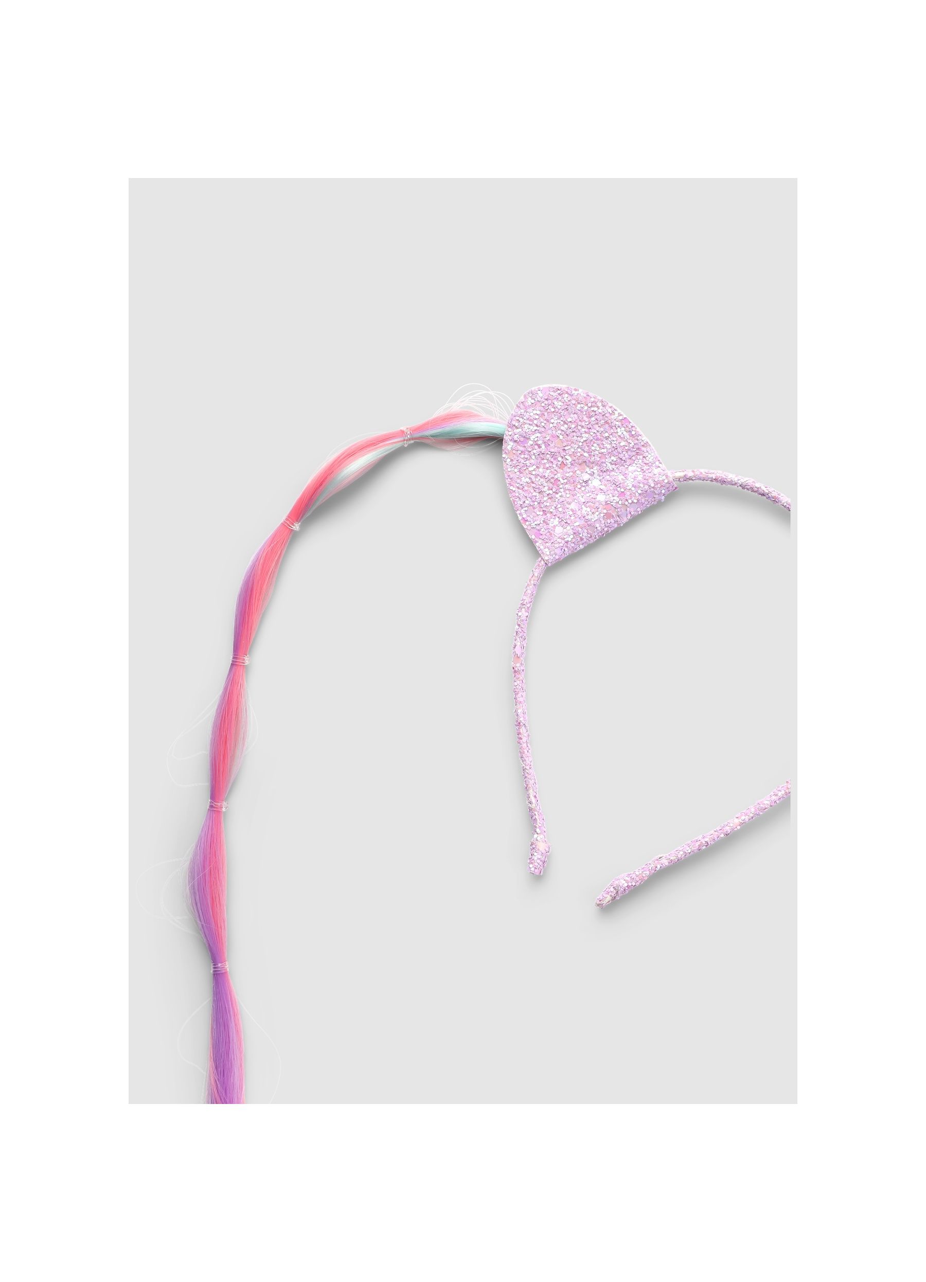 Headband with sparkly effect ears and fake strands var multicolor ...