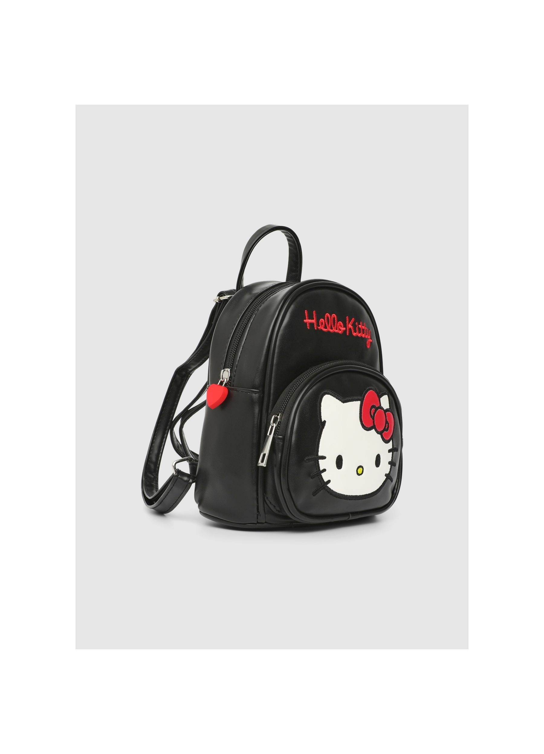 Small backpack with Hello Kitty embroidery black ultrablack | Calliope