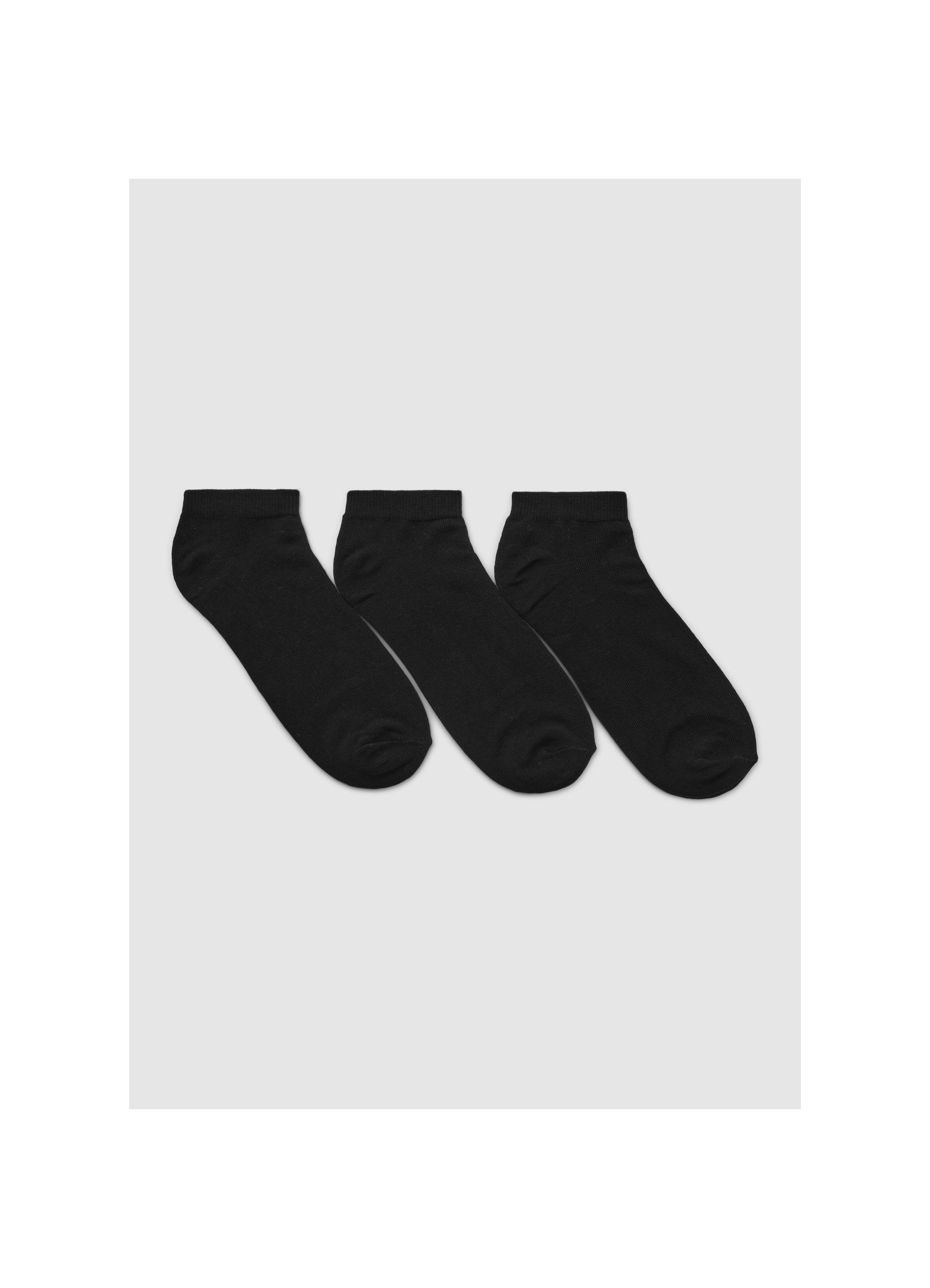 Pack of 3 plain short socks black | Calliope