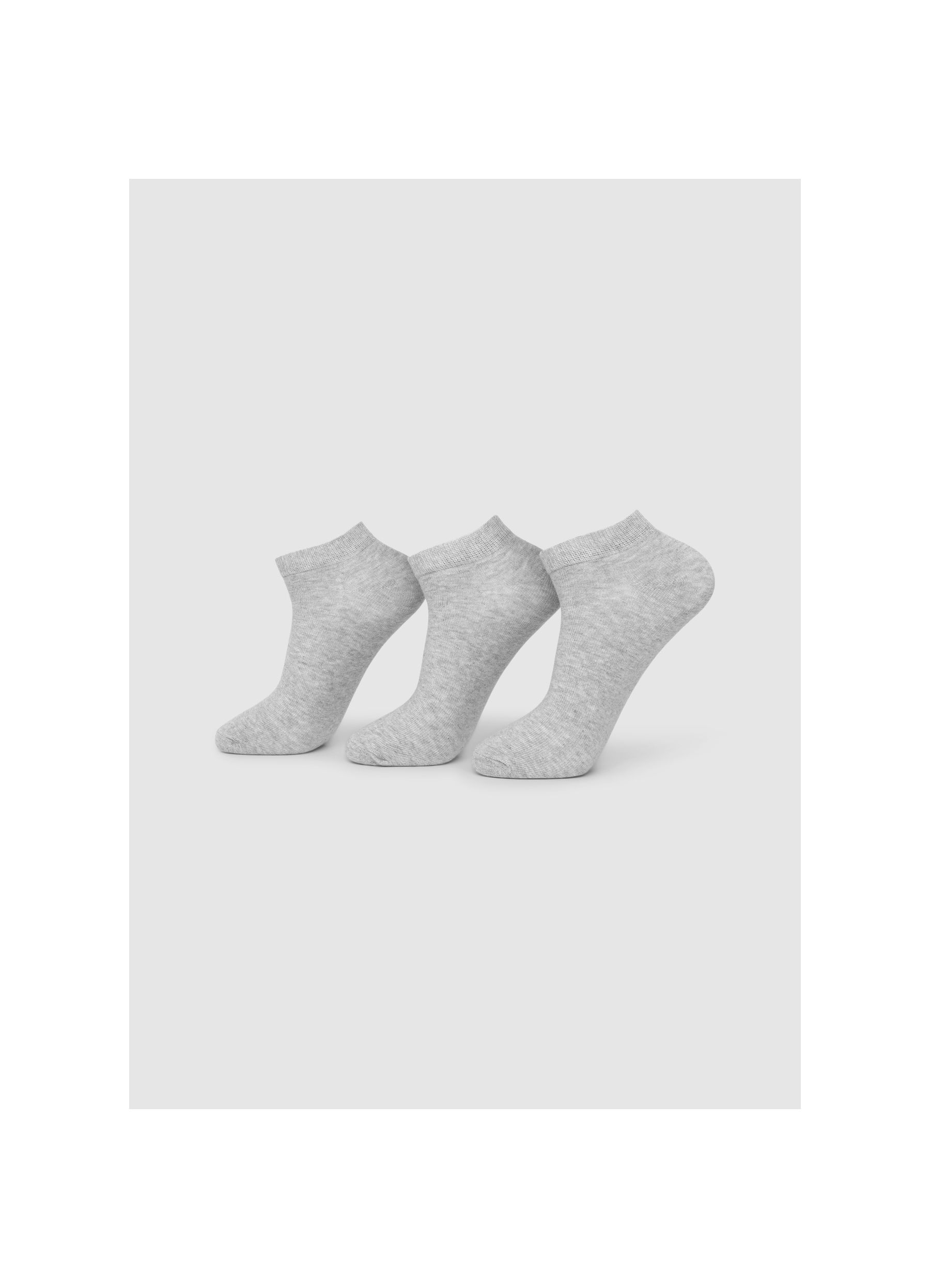 Pack of 3 plain short socks middle grey melange | Calliope