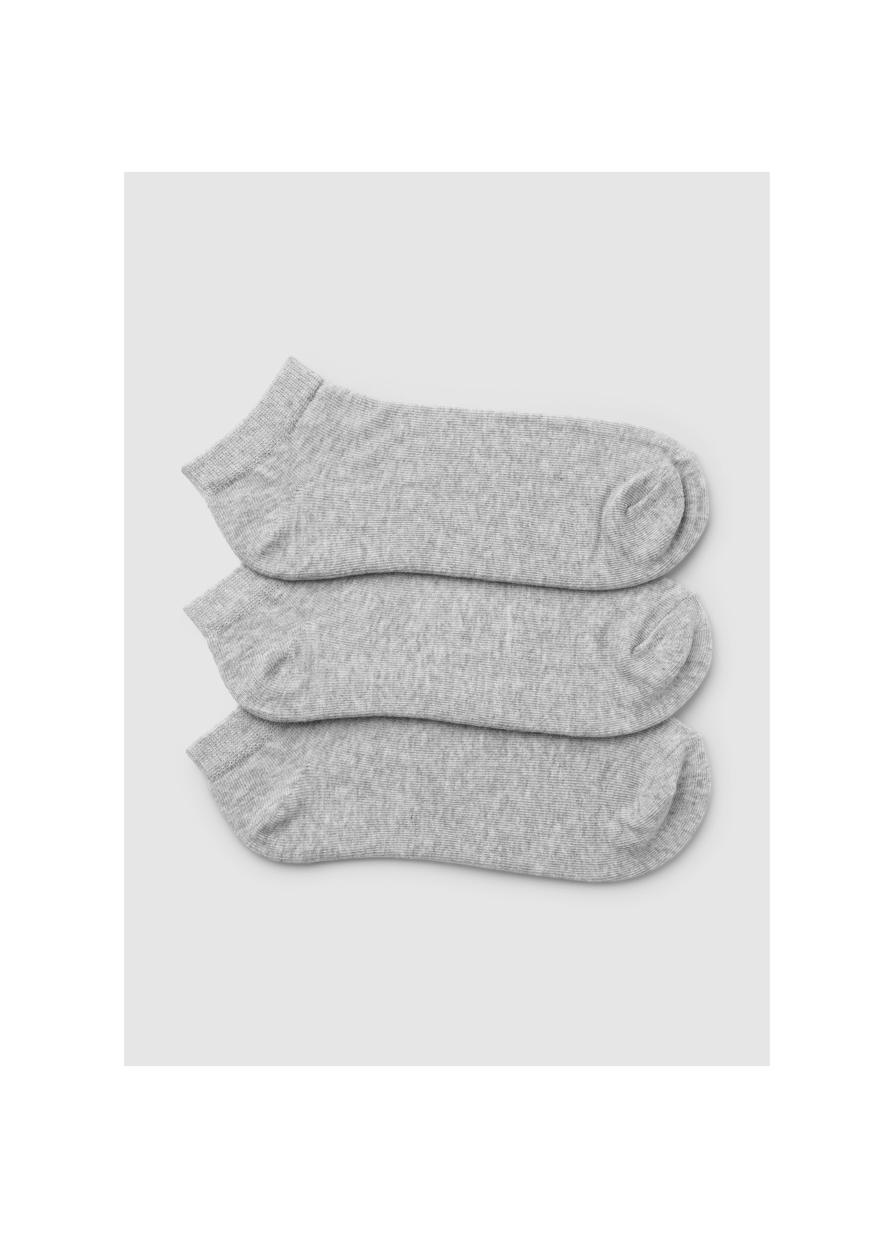 Pack of 3 plain short socks middle grey melange | Calliope