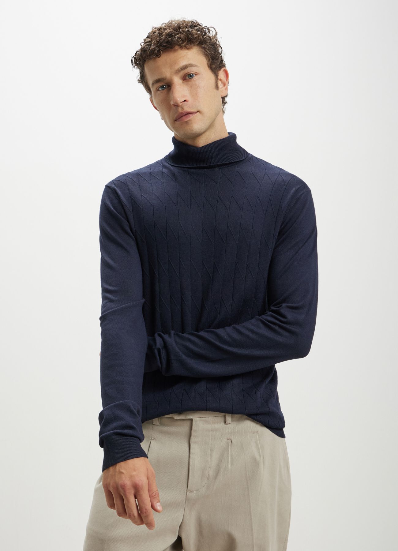 Maglia dolcevita blu notte | Calliope