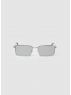 Rectangular sunglasses with a thin frame silver | Calliope
