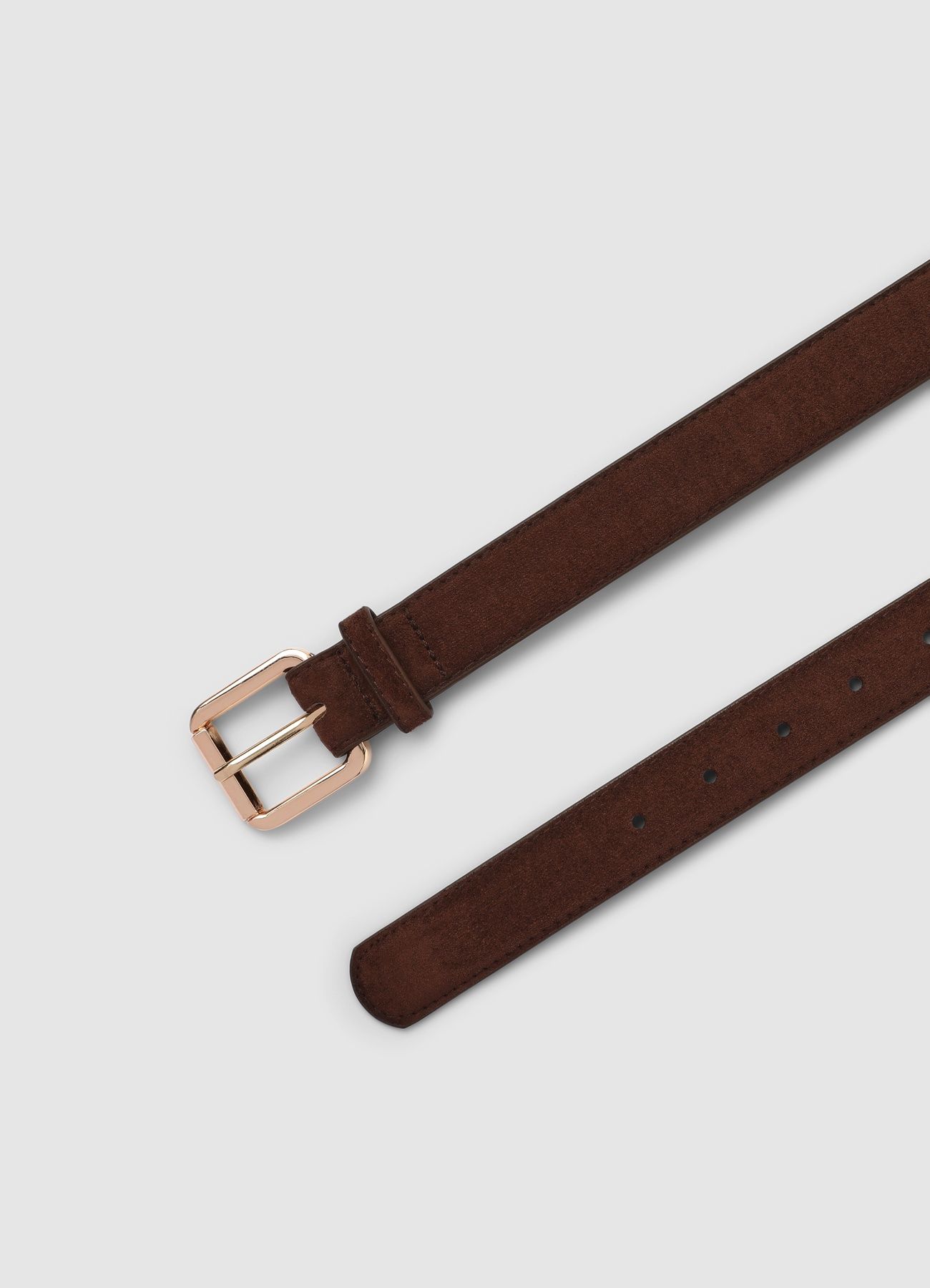 Belt with metal buckle brown dark | Calliope