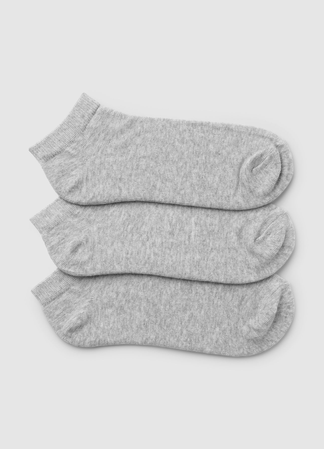 Pack of 3 plain short socks middle grey melange | Calliope